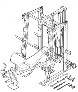 Weider - PRO 8500 SMITH CAGE BENCH - 831.15962.0 | Fitness and Exercise ...
